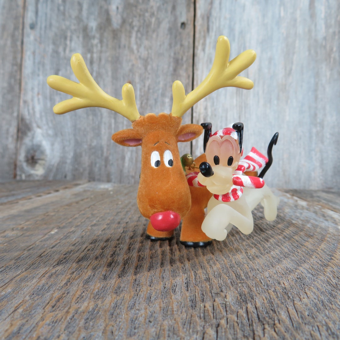 Disney Pluto and Reindeer Ornament Rudolph White Pluto Red Nosed ...
