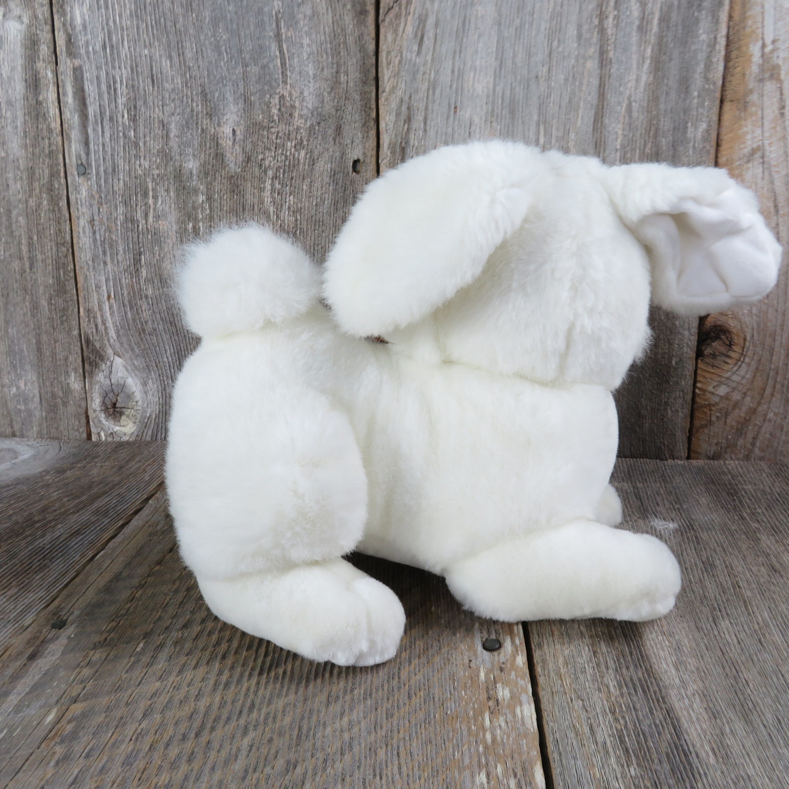 Vintage Bunny Plush Rabbit White Floral Bow Tie Stuffed Animal - Etsy