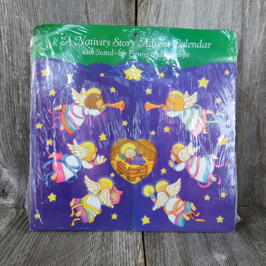 Vintage Nativity Story Advent Calendar Stand up American Greetings ...