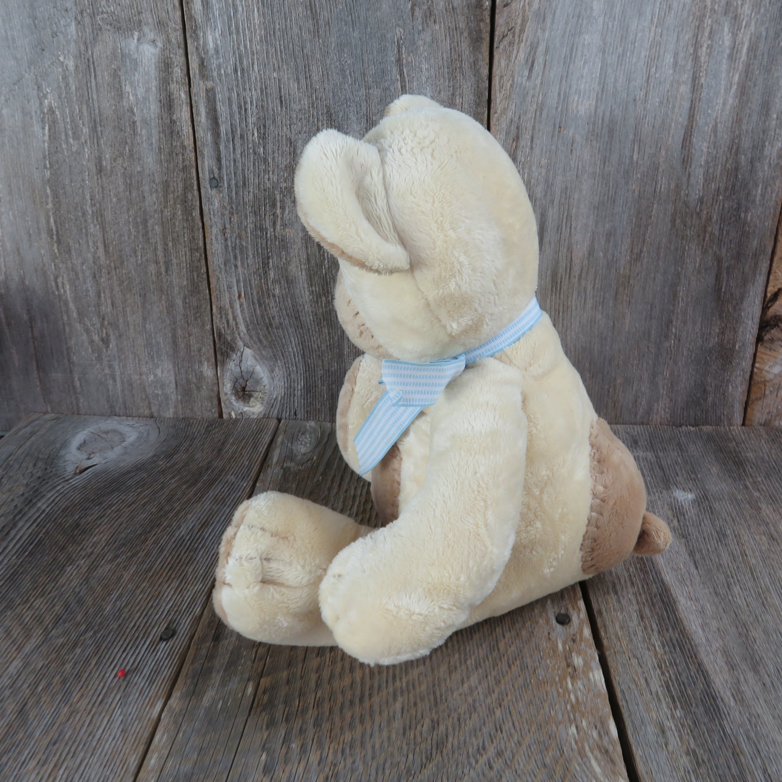 Vintage Teddy Bear Plush Rattle Blue Ribbon Taffey Russ - Etsy
