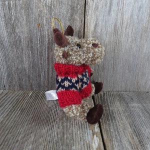 Vintage Moose Plush Ornament Winter Sweater Stuffed Animal Hugfun 2000 ...