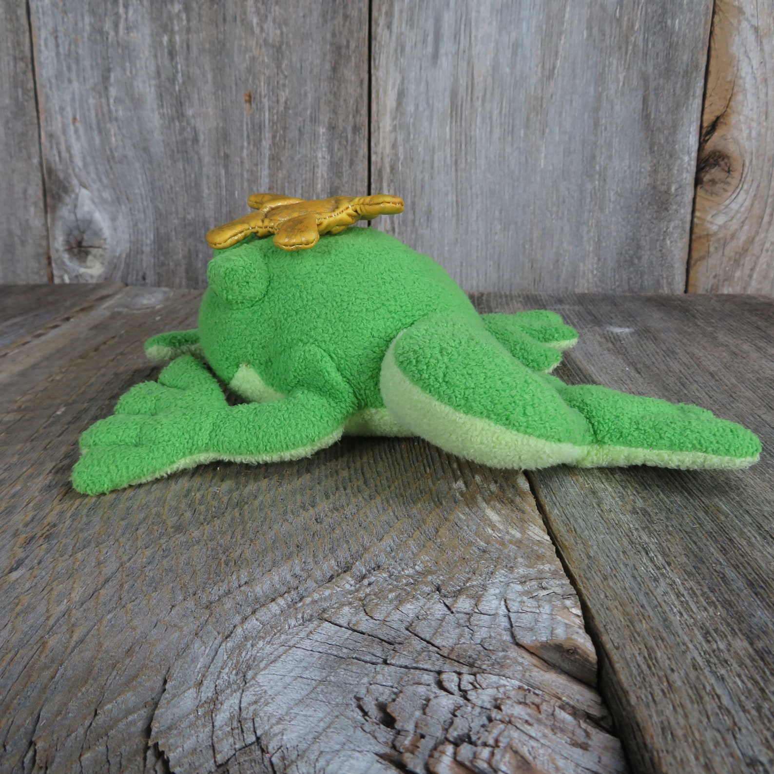 Frog Prince Plush Crown Green Stuffed Animal Laying Two Tone - Etsy