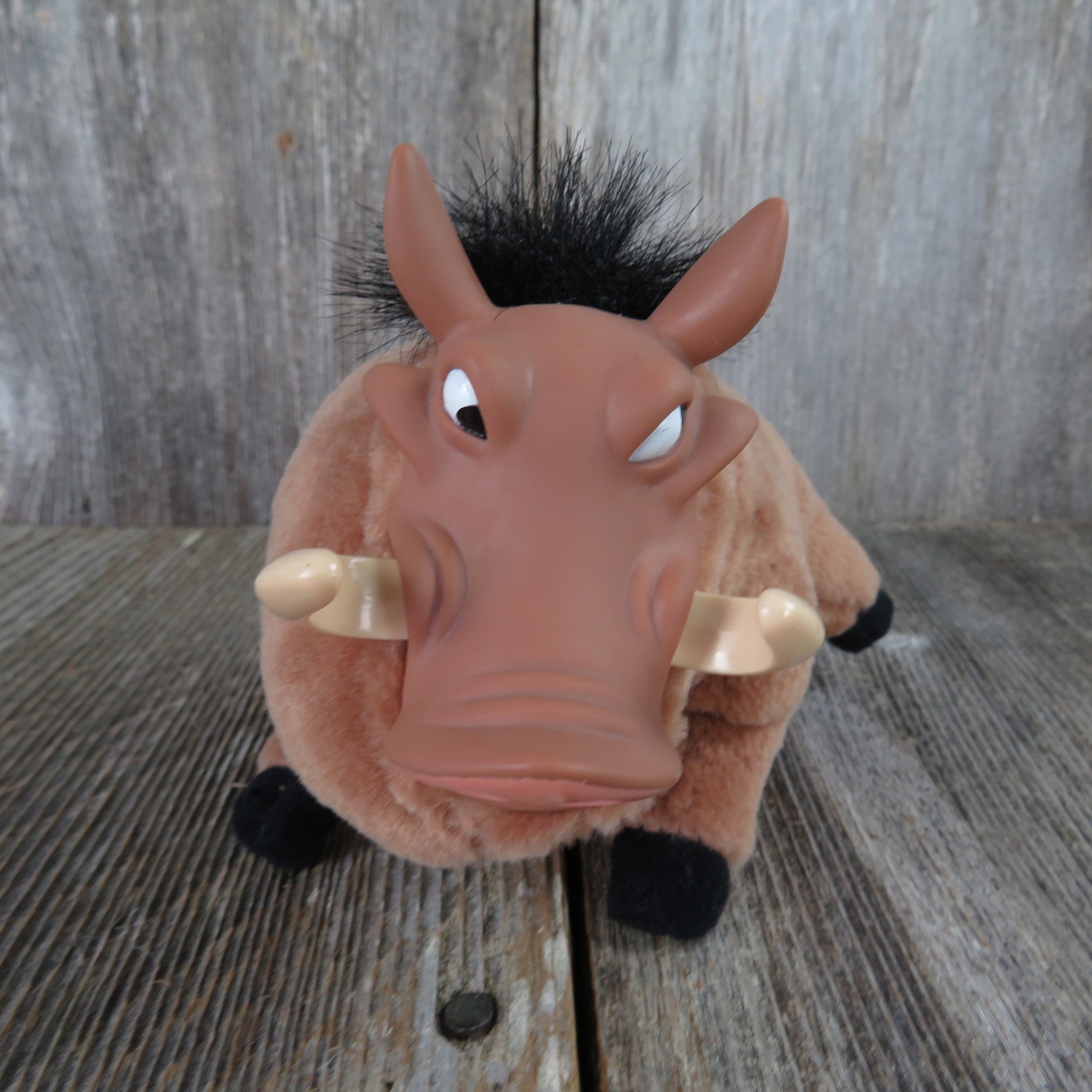 Vintage Pumba Warthog Plush Plastic Face Lion King Disney Mattel ...
