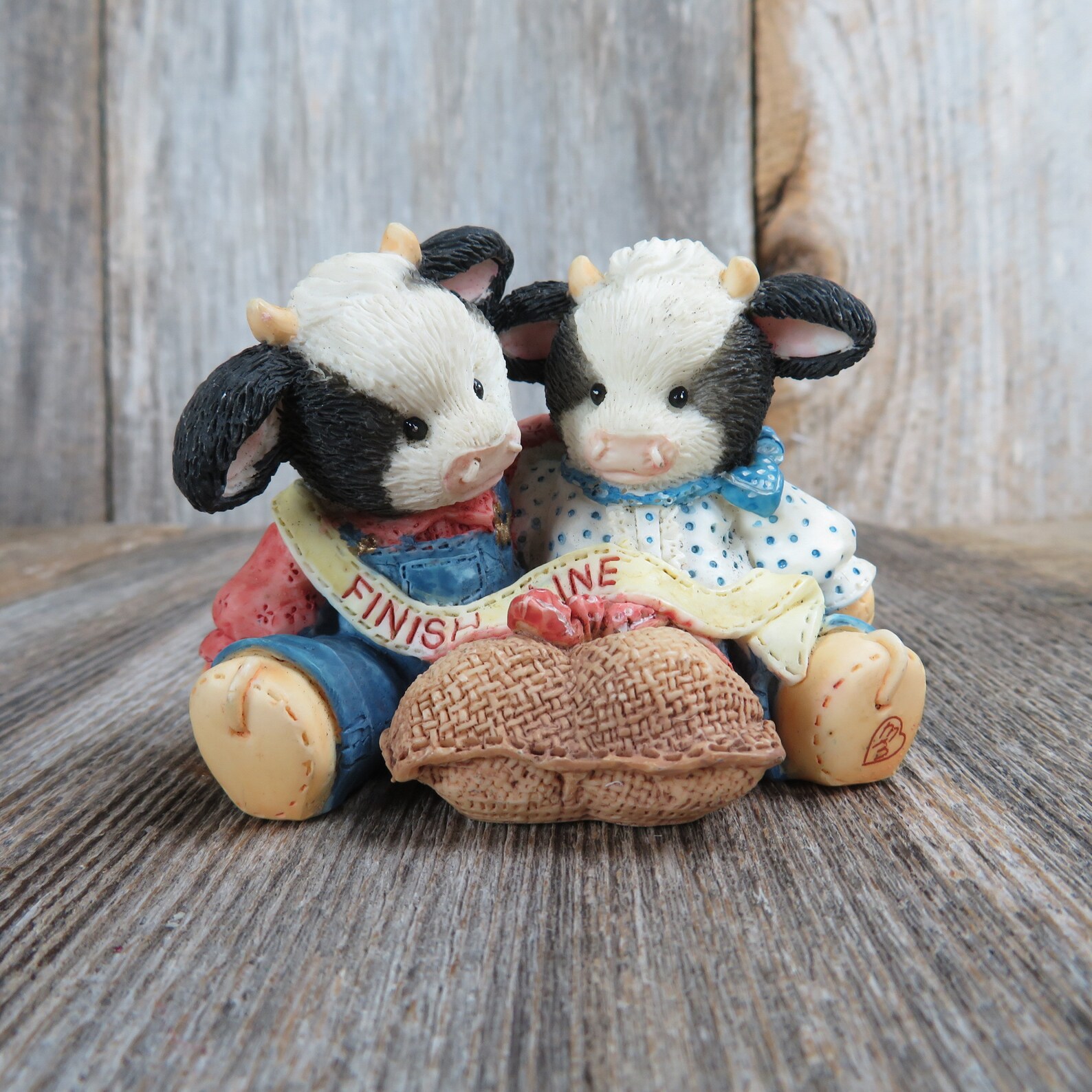 Mary Moo Moos Enesco Cow Figurine We Make A Great Team Mary Rhyner 1994 ...