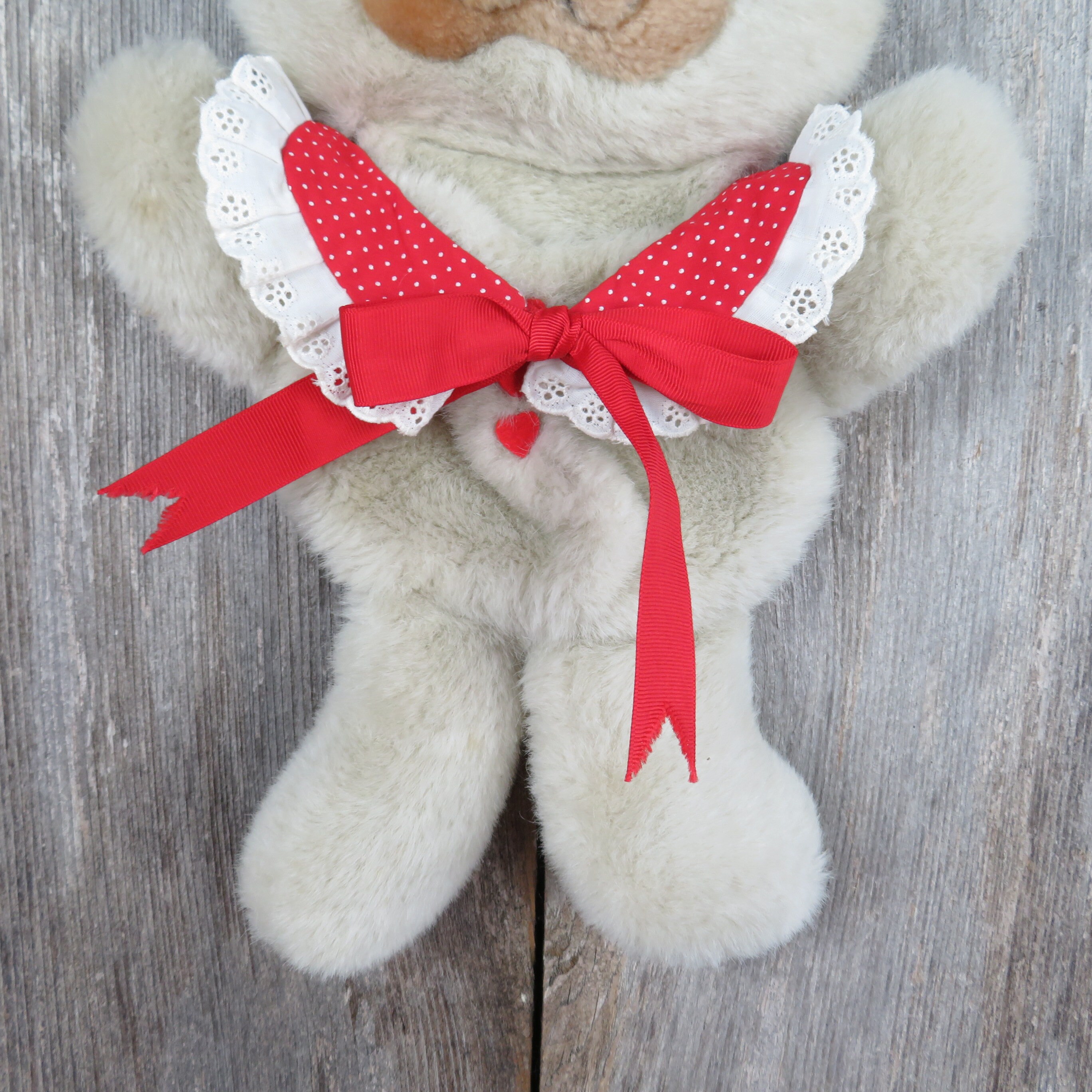 Vintage Teddy Bear Stocking Hallmark Baby Red Collar Lace - Etsy