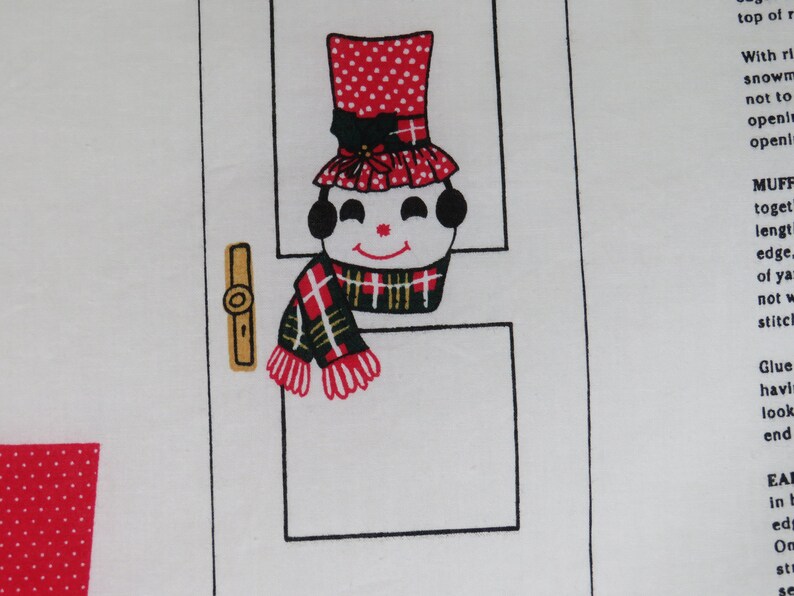 Christmas Door Hanging Panel Cut Sew Fabric Snowman Vintage - Etsy