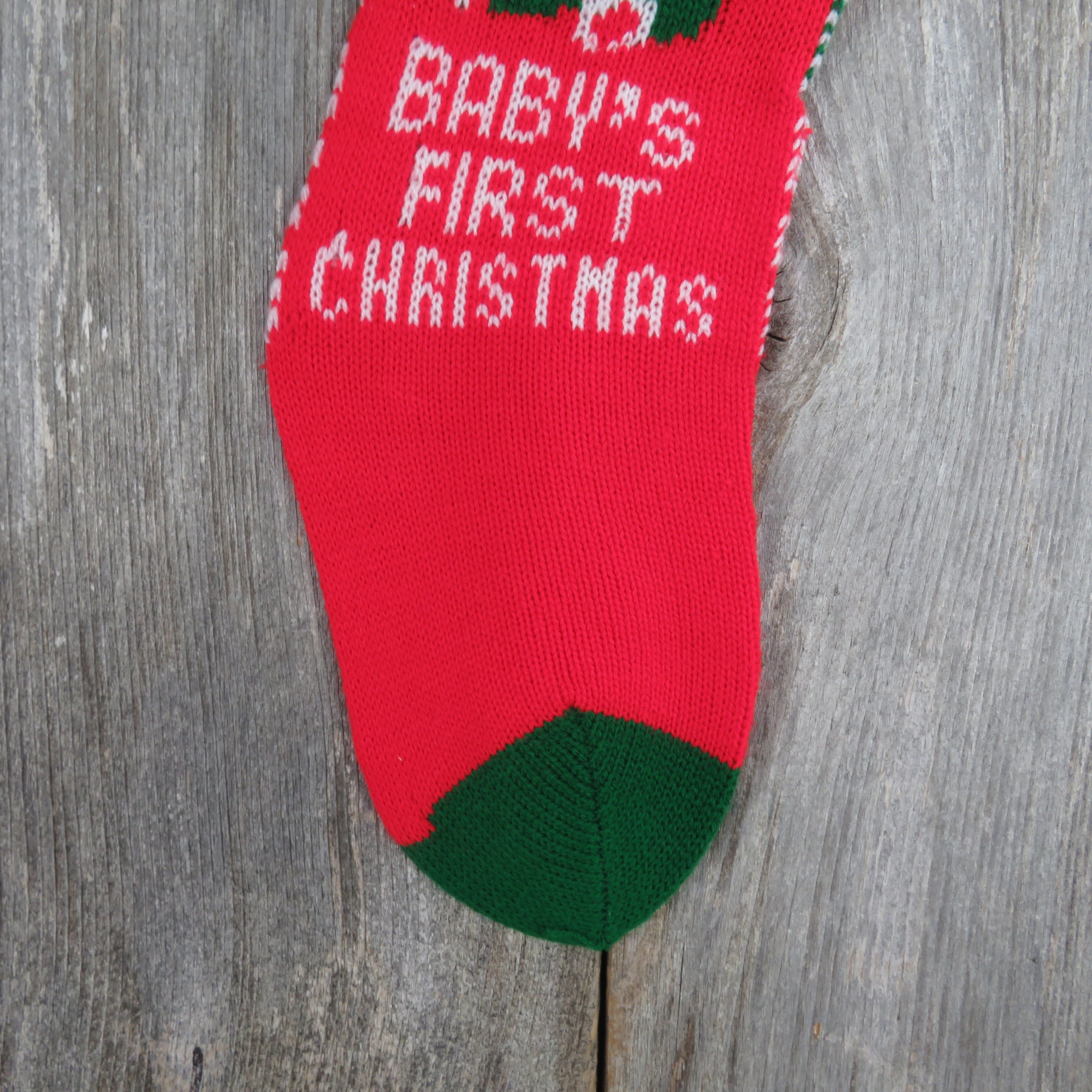 Vintage Baby's First Christmas Stocking Knit Teddy Bear - Etsy