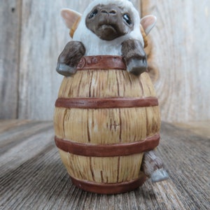 Vintage Sheep in a Barrel Figurine Ram With Horns Wooden Wine Keg ...