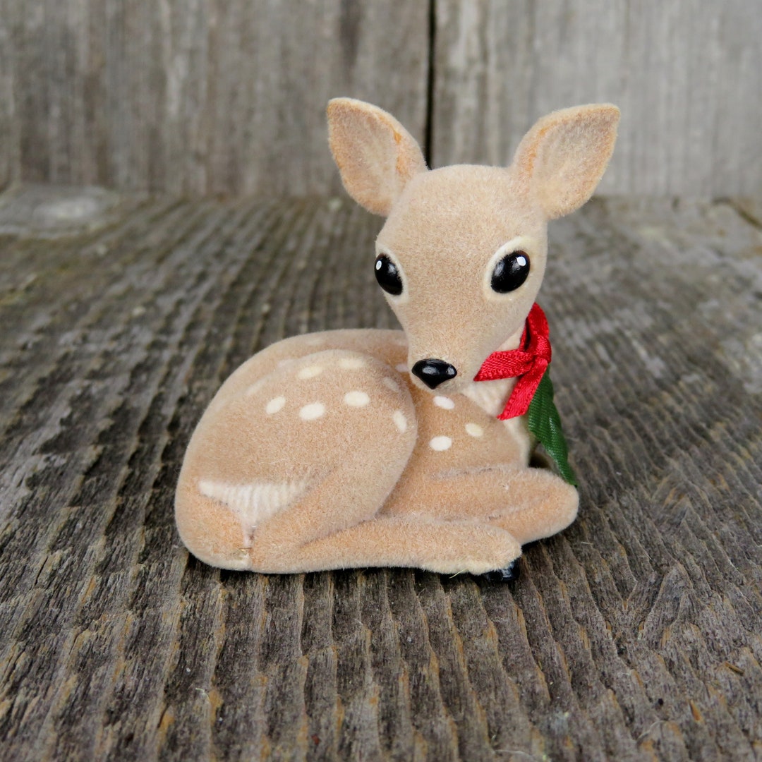 Gentle Fawn Flocked Deer Hallmark Keepsake Christmas Tree Ornament ...