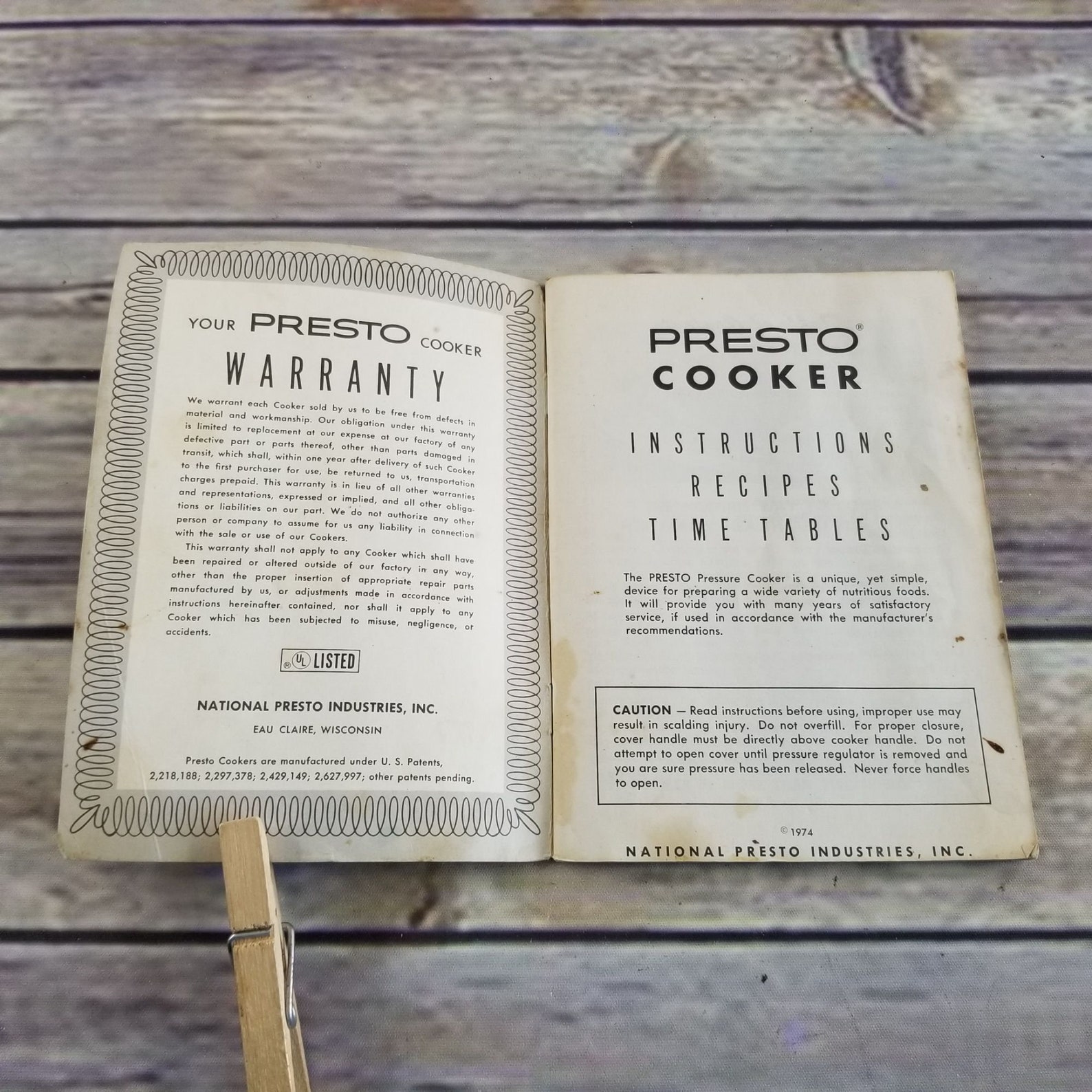 Vintage Cookbook Presto Pressure Cooker Instructions Recipes 1974 ...