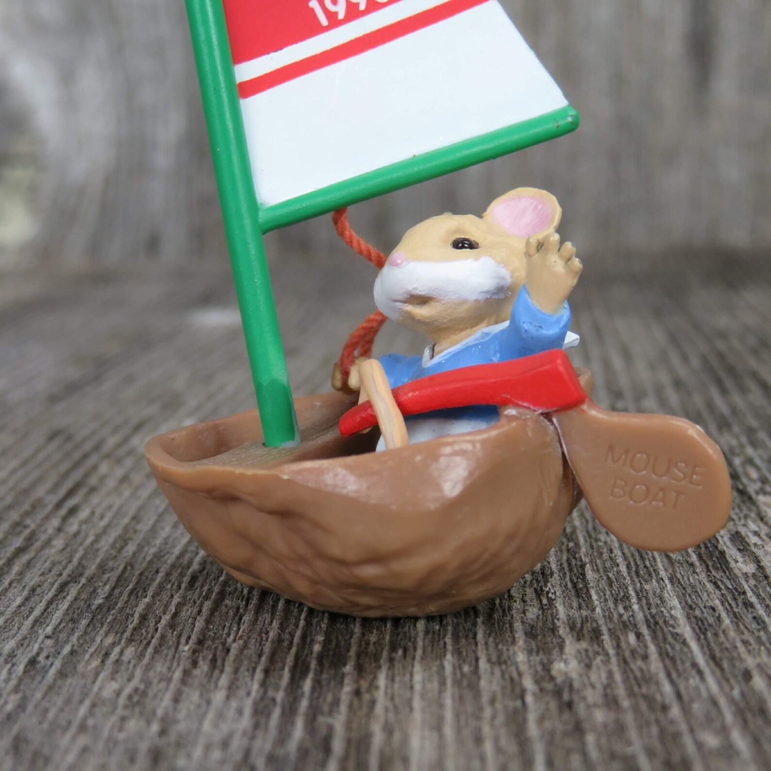 Mouse Boat Vintage Ornament Walnut Sailboat Hallmark Sailor Boatman ...