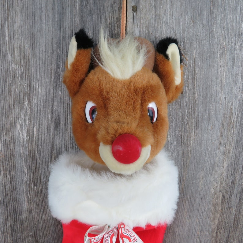 Vintage Rudolph Stocking Prestige Christmas Red Flocked Nose - Etsy