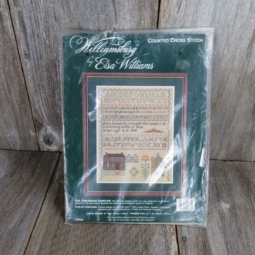Elsa Williams the Lynchburg Sampler Counted Cross Stitch Williamsburg ...