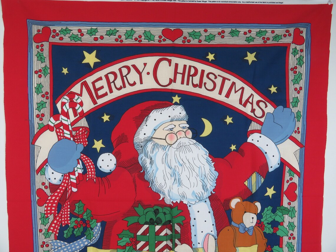 Christmas Santa Flag Door Panel Cut Sew Fabric Traditions - Etsy