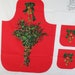 Vintage Apron Fabric Panel Spring Mills Cut Sew Christmas DIY Red Holly ...