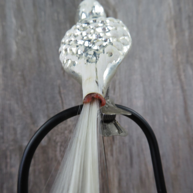 Vintage Mercury Glass Bird Clip Ornament Silver Painted White - Etsy