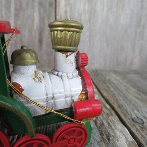 Vintage Teddy Bear Conductor in Train Christmas Ornament Plastic Red ...