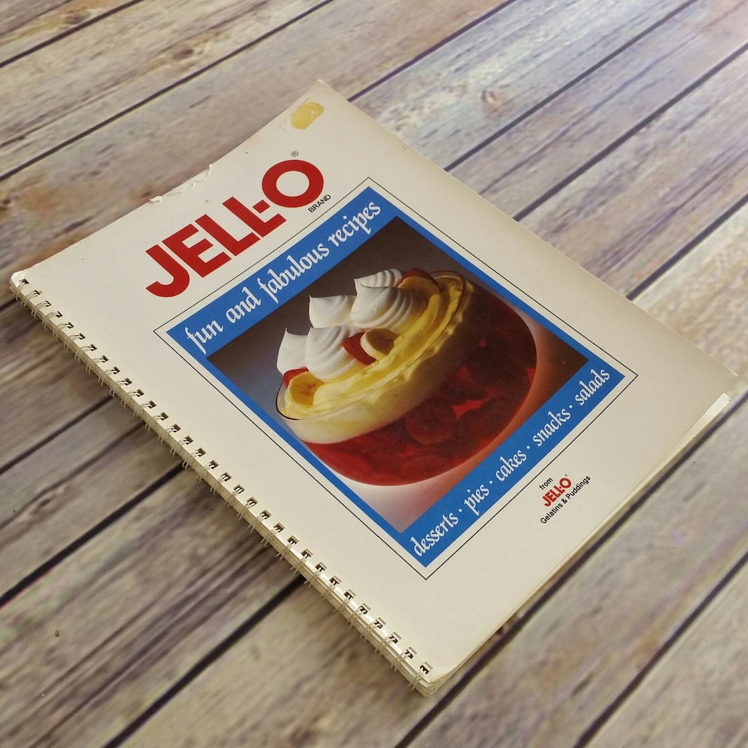 Vintage Jello Cookbook Recipes 1990 Spiral Bound Desserts Pies Cakes ...