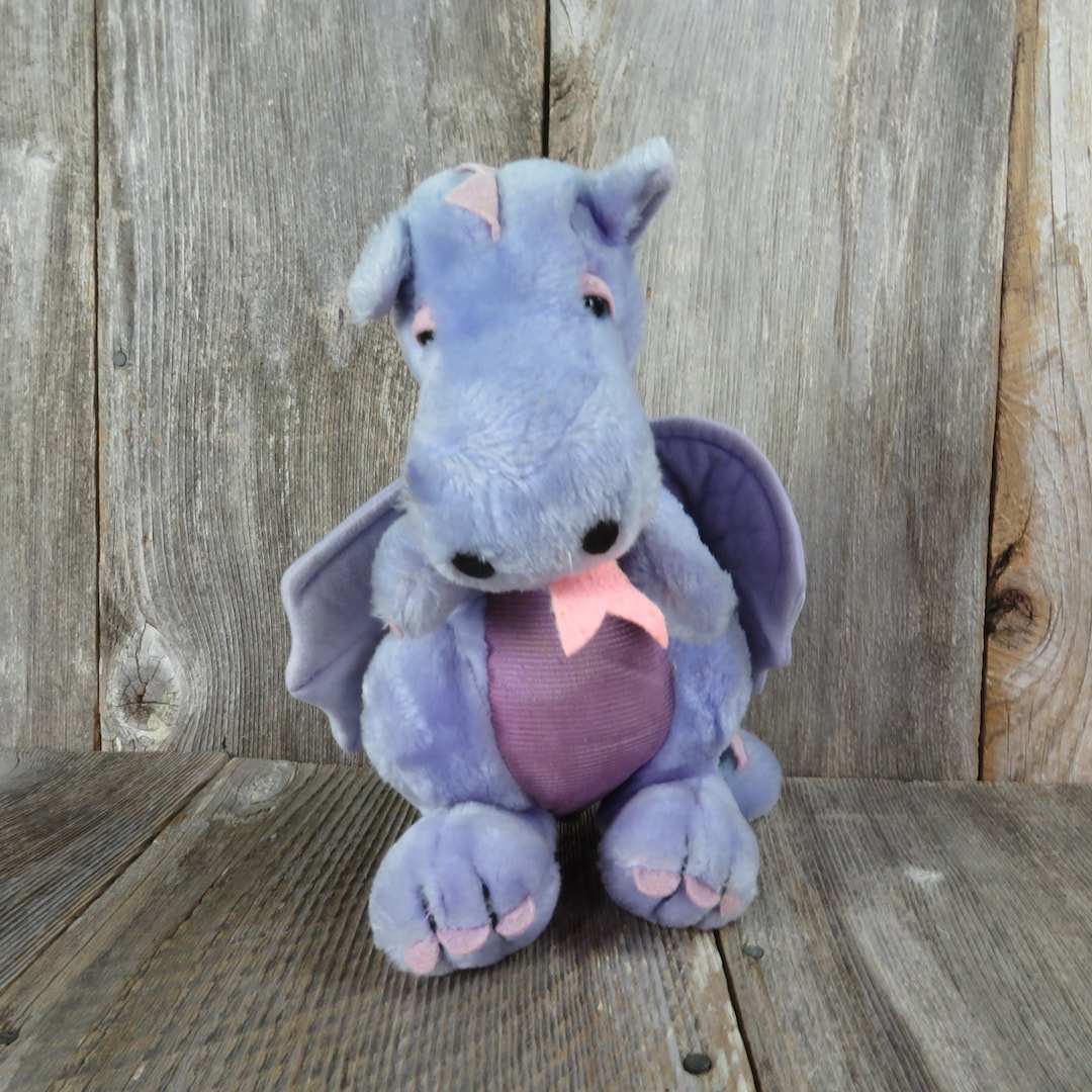 Vintage Dragon Plush Purple Dakin Pink Blue Stuffed Animal 1983 Muñeca ...