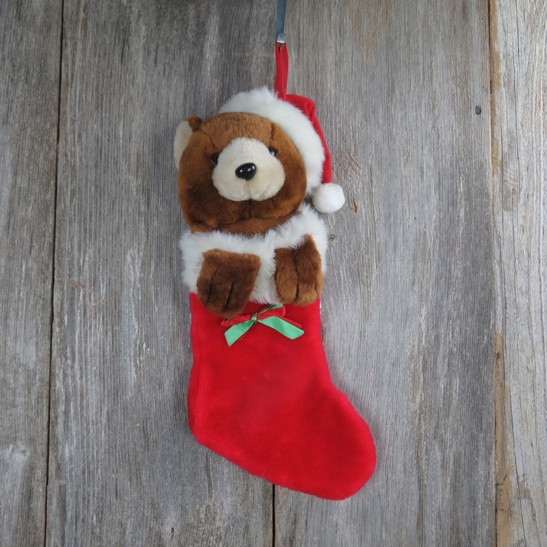 Vintage Teddy Bear Stocking Plush House of Lloyd Stuffed Animal 11987 ...