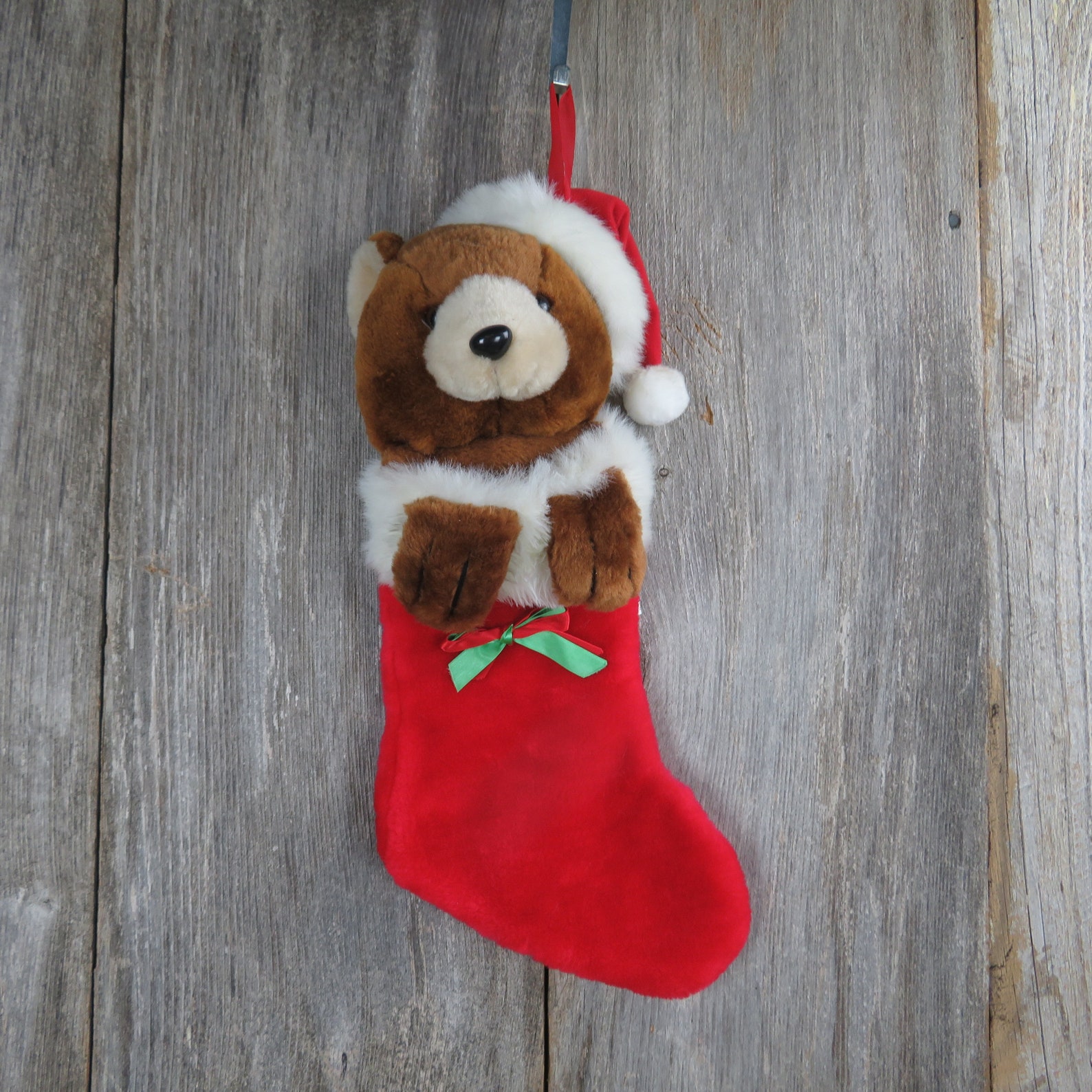 Vintage Teddy Bear Stocking Plush House of Lloyd Stuffed Animal 11987 ...