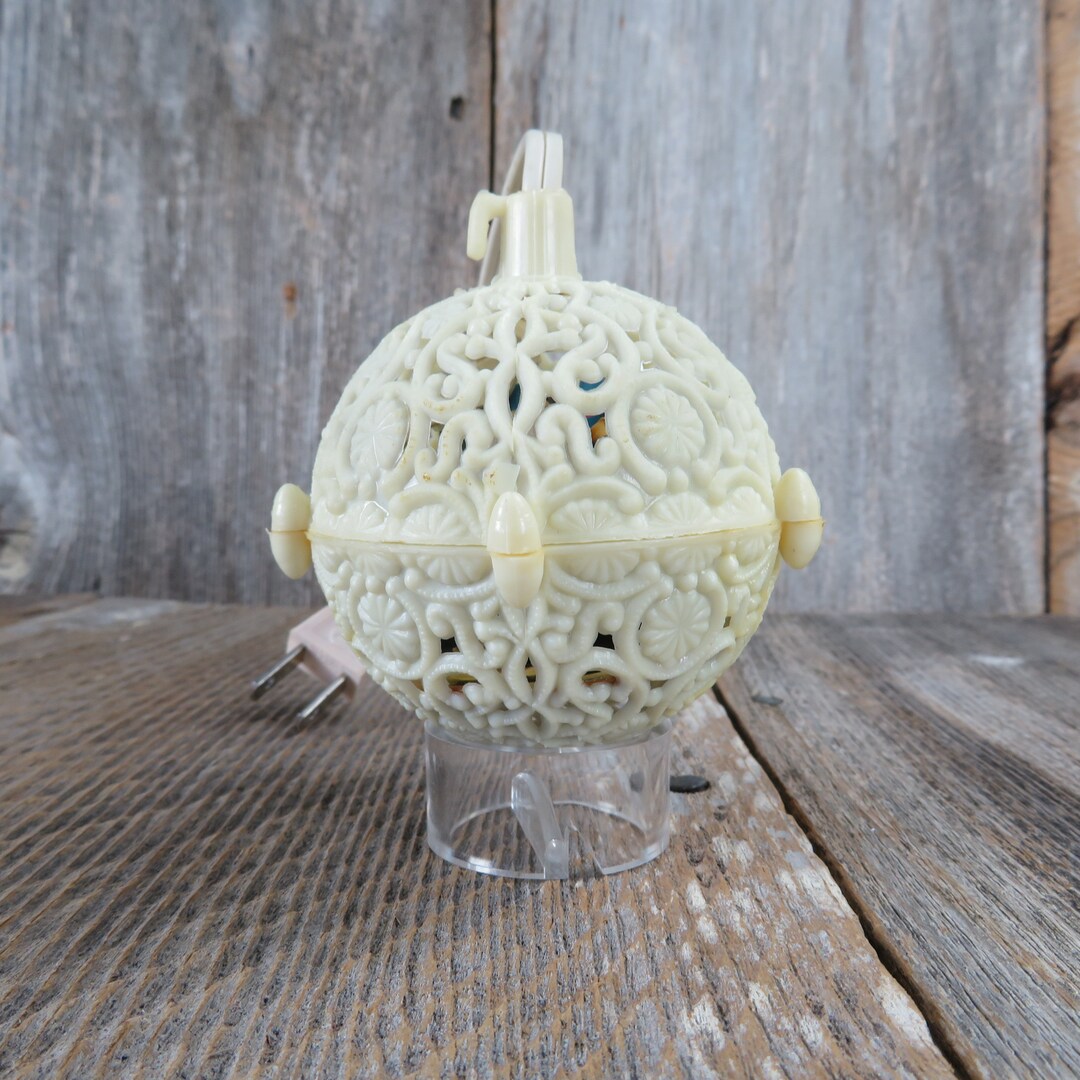 Vintage Chirping Bird Ornament Electronic Chirp Christmas White Ball ...