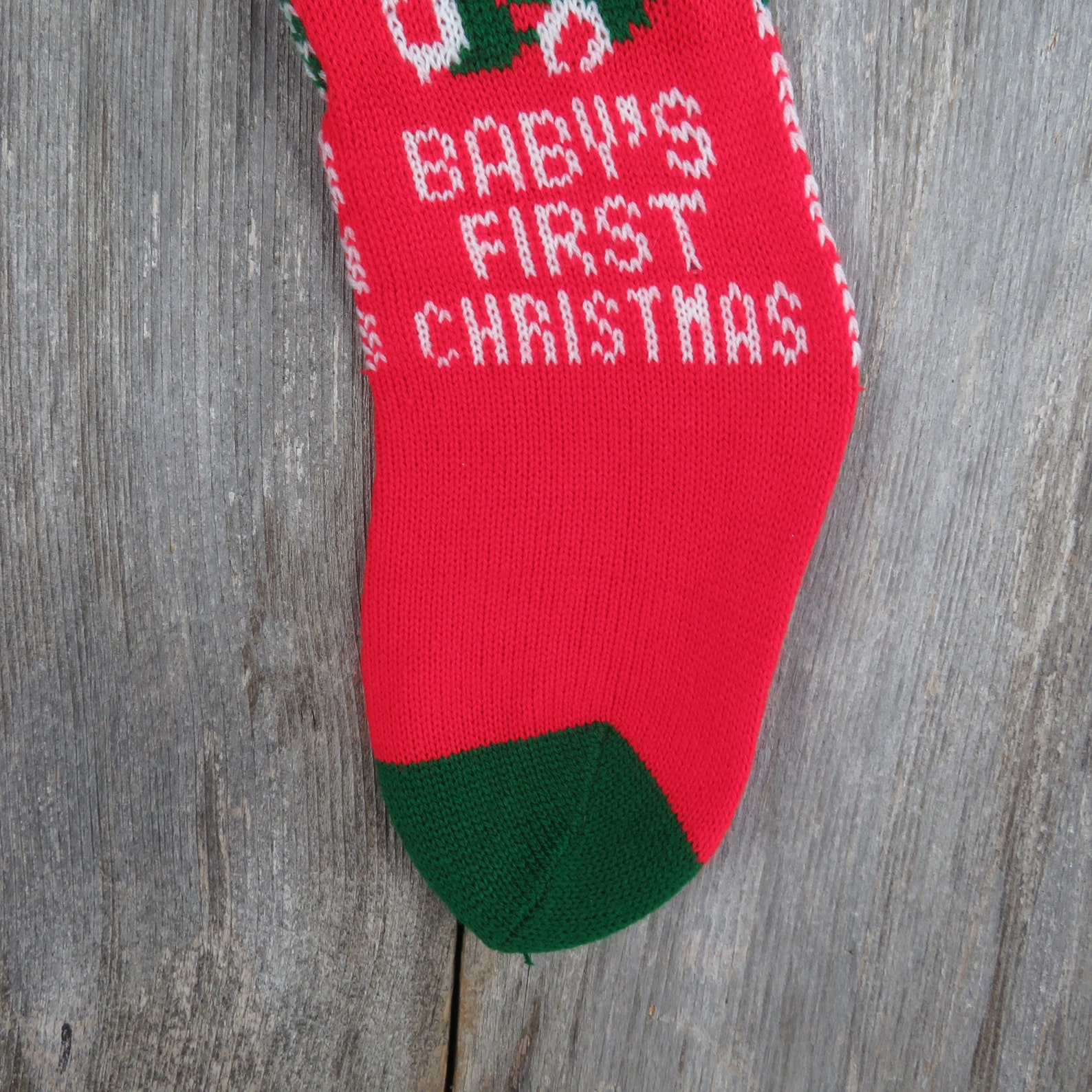 Vintage Baby's First Christmas Stocking Knit Teddy Bear - Etsy