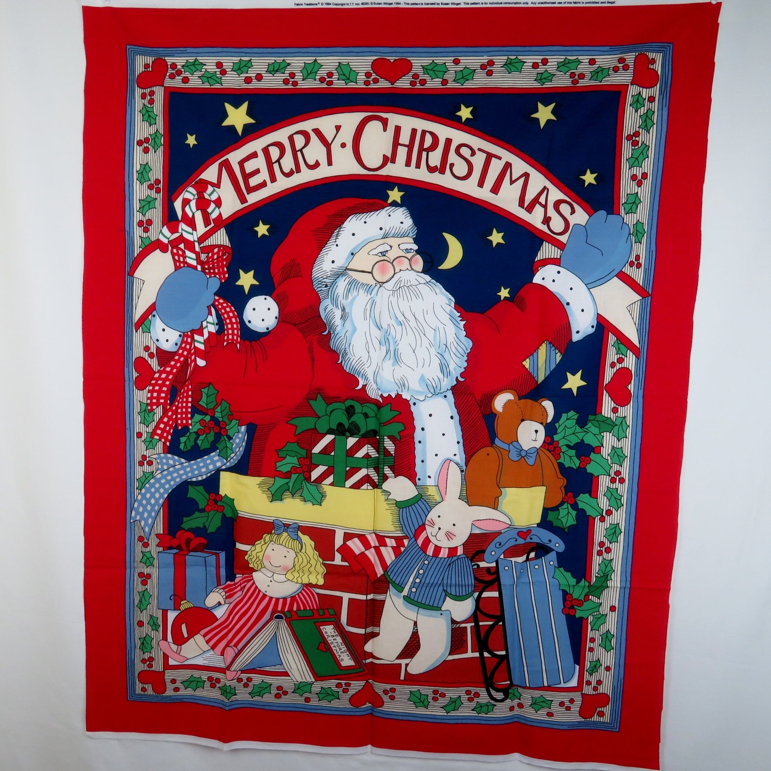 Christmas Santa Flag Door Panel Cut Sew Fabric Traditions - Etsy