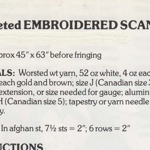 Vintage Crochet Afghan Pattern Embroidered Scandia Blanket Needle Craft ...