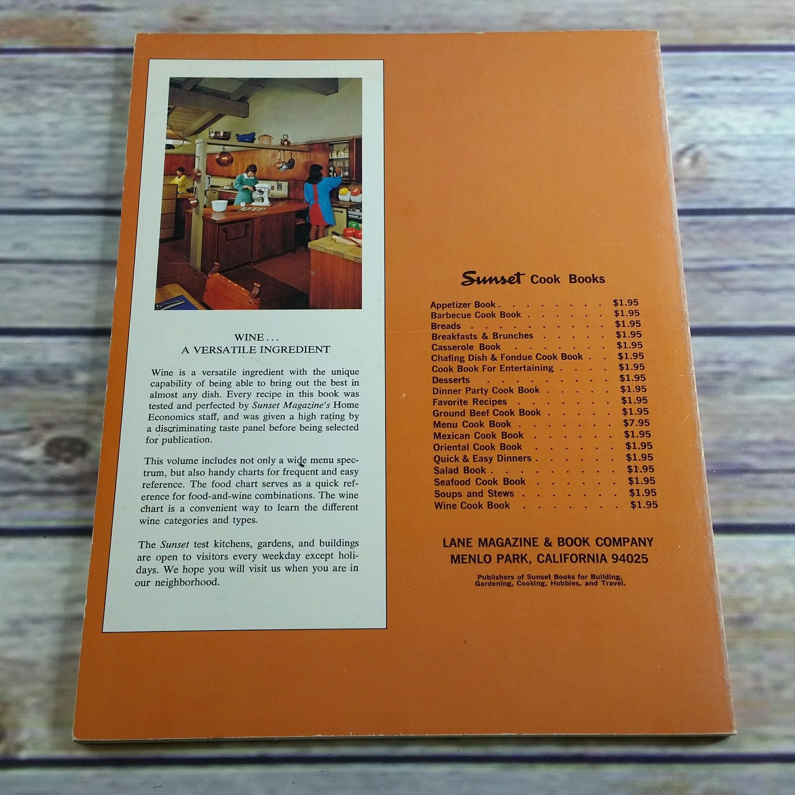 Vintage Sunset Cookbook Cooking with Wine 1972 First Edition | Etsy