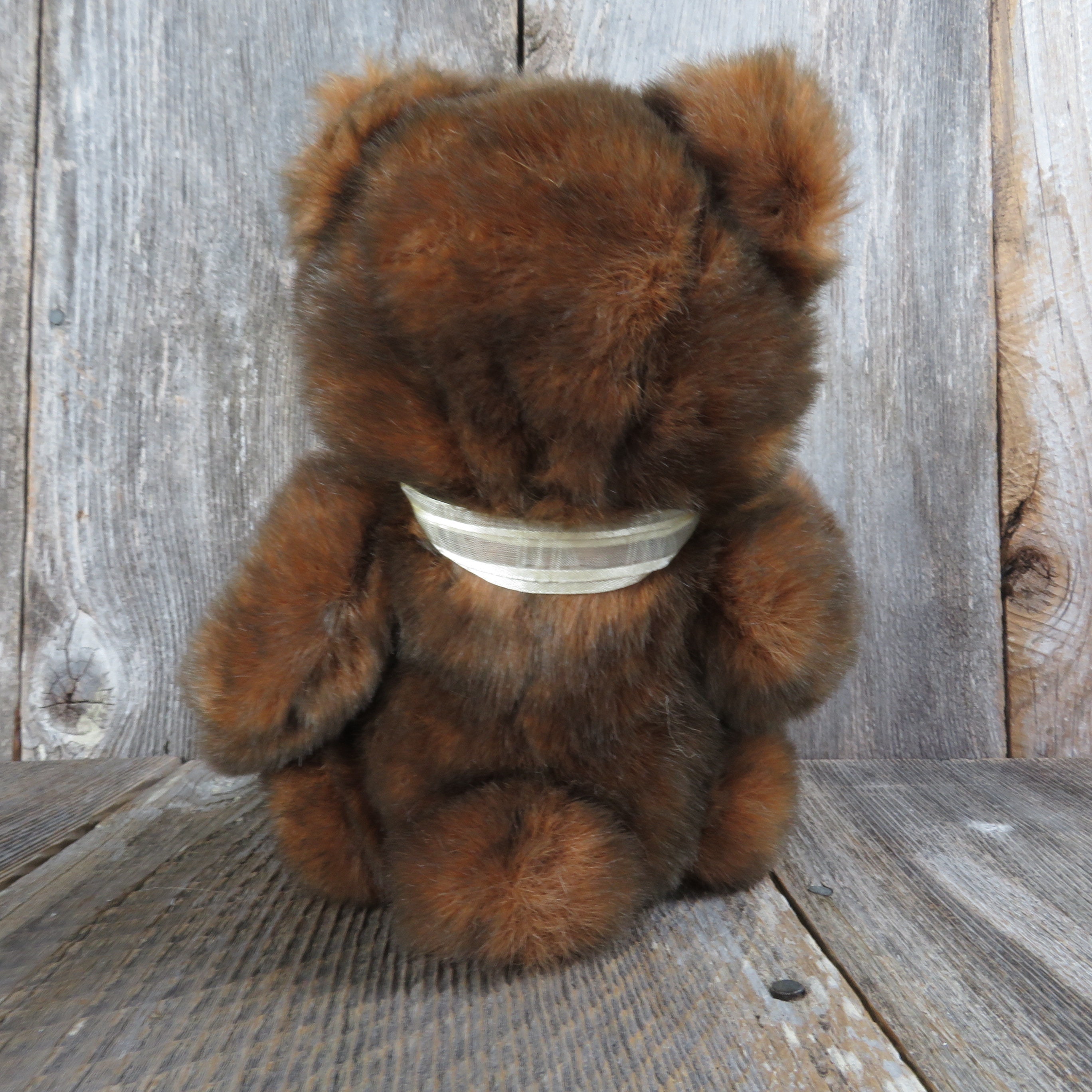 Vintage Teddy Bear Brown Yellow Ribbon Sitting Dan Dee Soft - Etsy