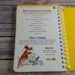 Vintage Kids Cookbook Kids Cooking Recipes Spiral Bound Klutz Press ...