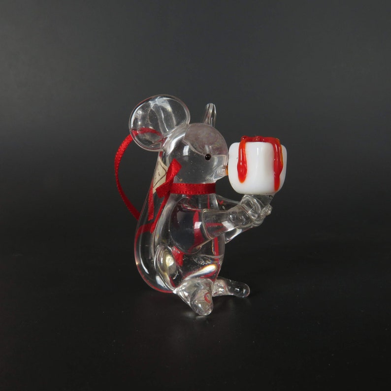 Vintage Mouse Mice Christmas Ornament Glass Present Clear - Etsy