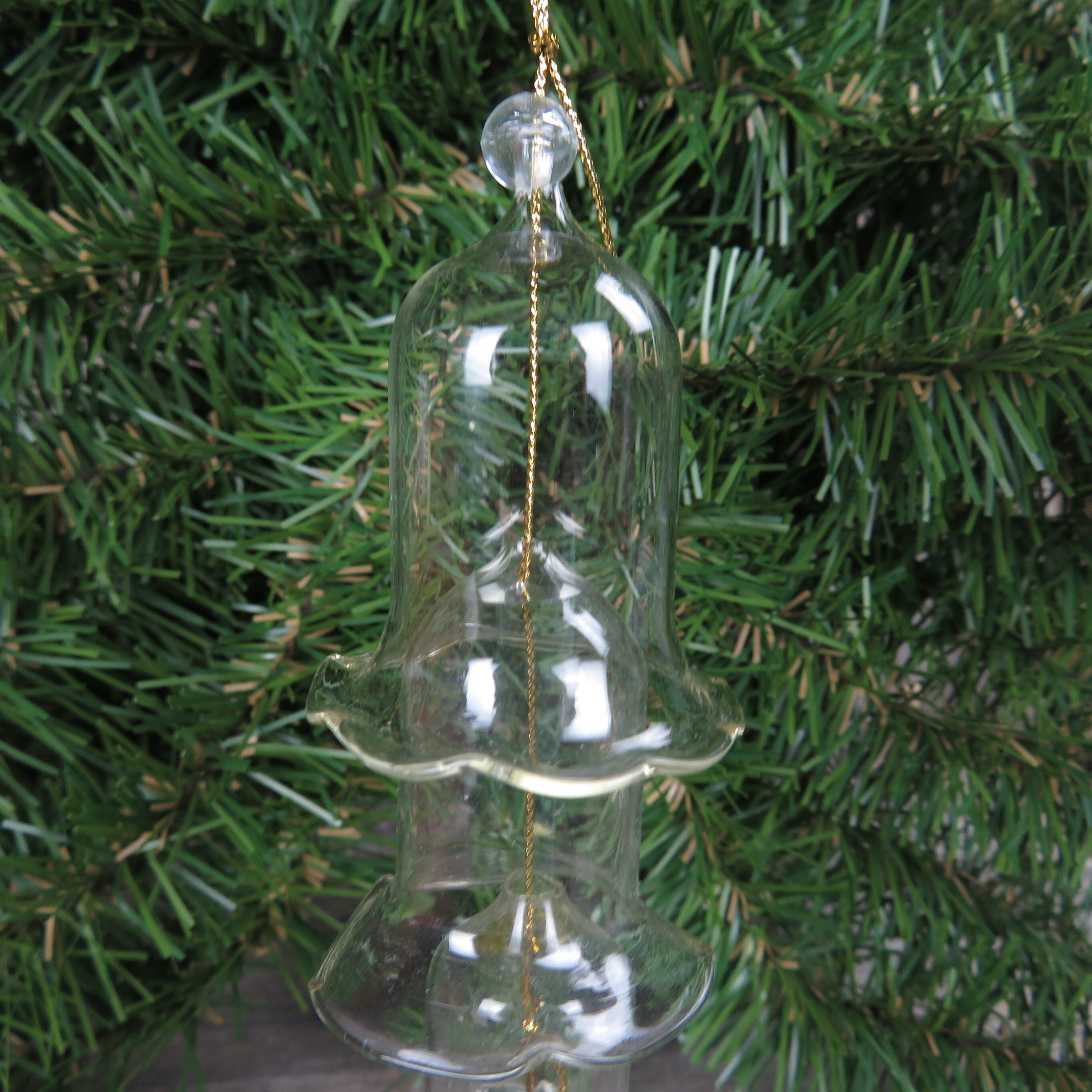 Vintage Tiered Glass Bell Ornament Scallop Edged Graduated 3 - Etsy