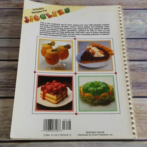 Vintage Jello Cookbook Recipes 1990 Spiral Bound Desserts Pies Cakes ...