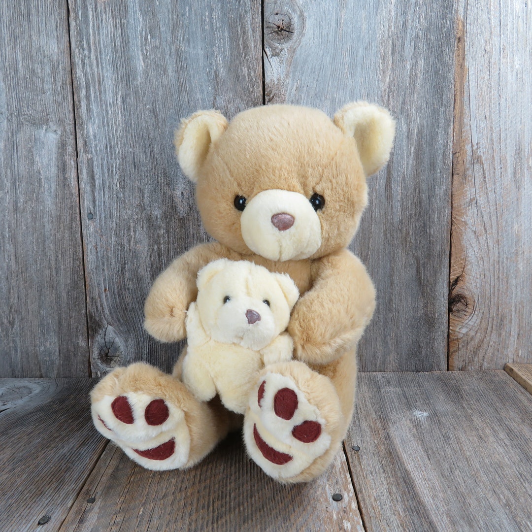 Mama Teddy Bear Plush Mom With Baby Cub Stuffed Animal Diamond Plush ...