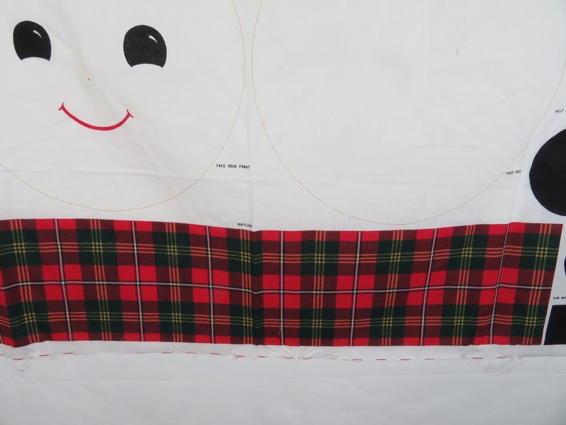 Christmas Door Hanging Panel Cut Sew Fabric Snowman Vintage - Etsy