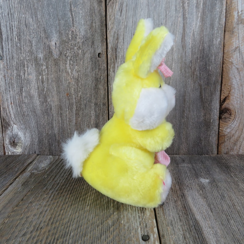 Vintage Yellow Bunny Plush Newman Importing Rabbit Pink - Etsy