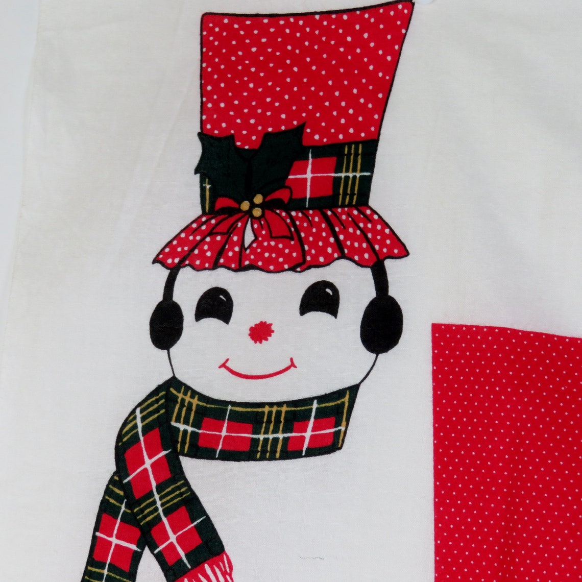 Christmas Door Hanging Panel Cut Sew Fabric Snowman Vintage - Etsy