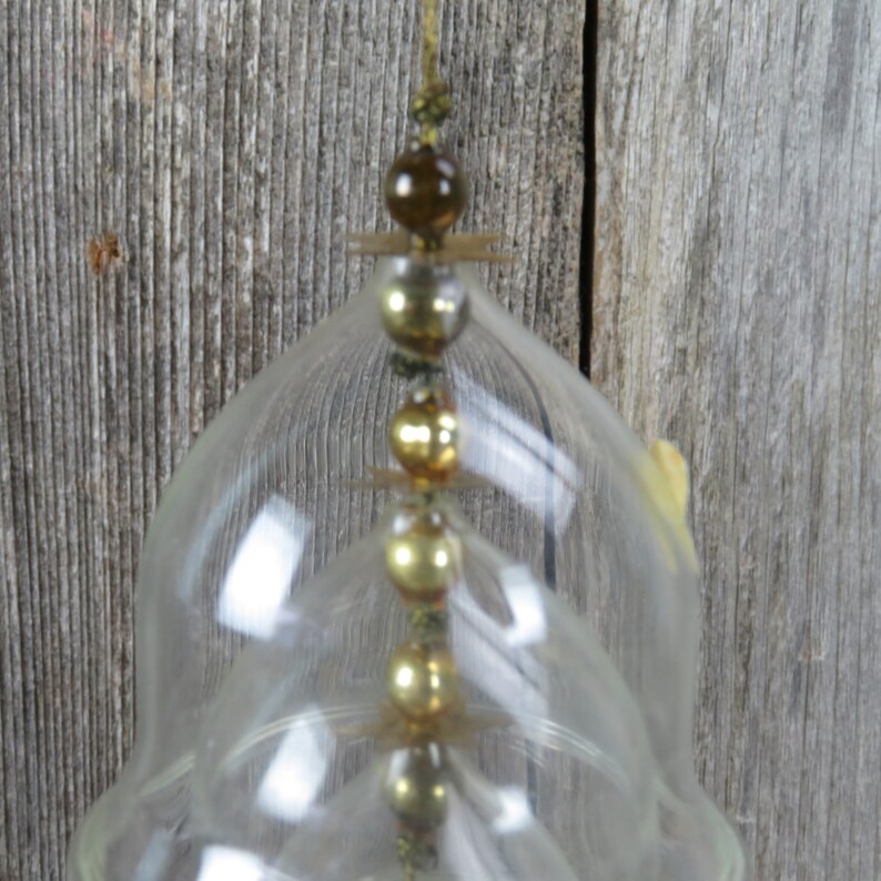 Vintage Glass Bell Ornament Graduated 3 Tier Germany Gold Christmas ...