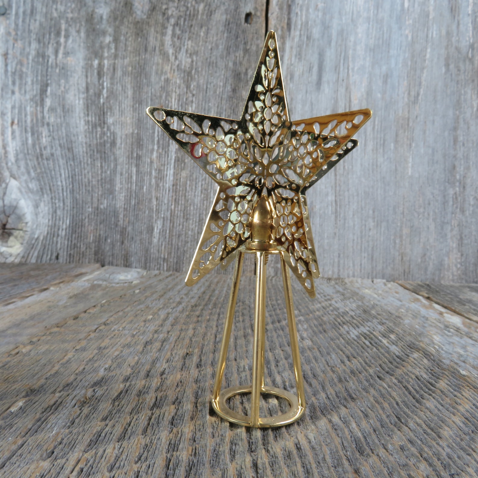 Vintage Shining Star Dimensional Brass Mini Tree Topper | Etsy