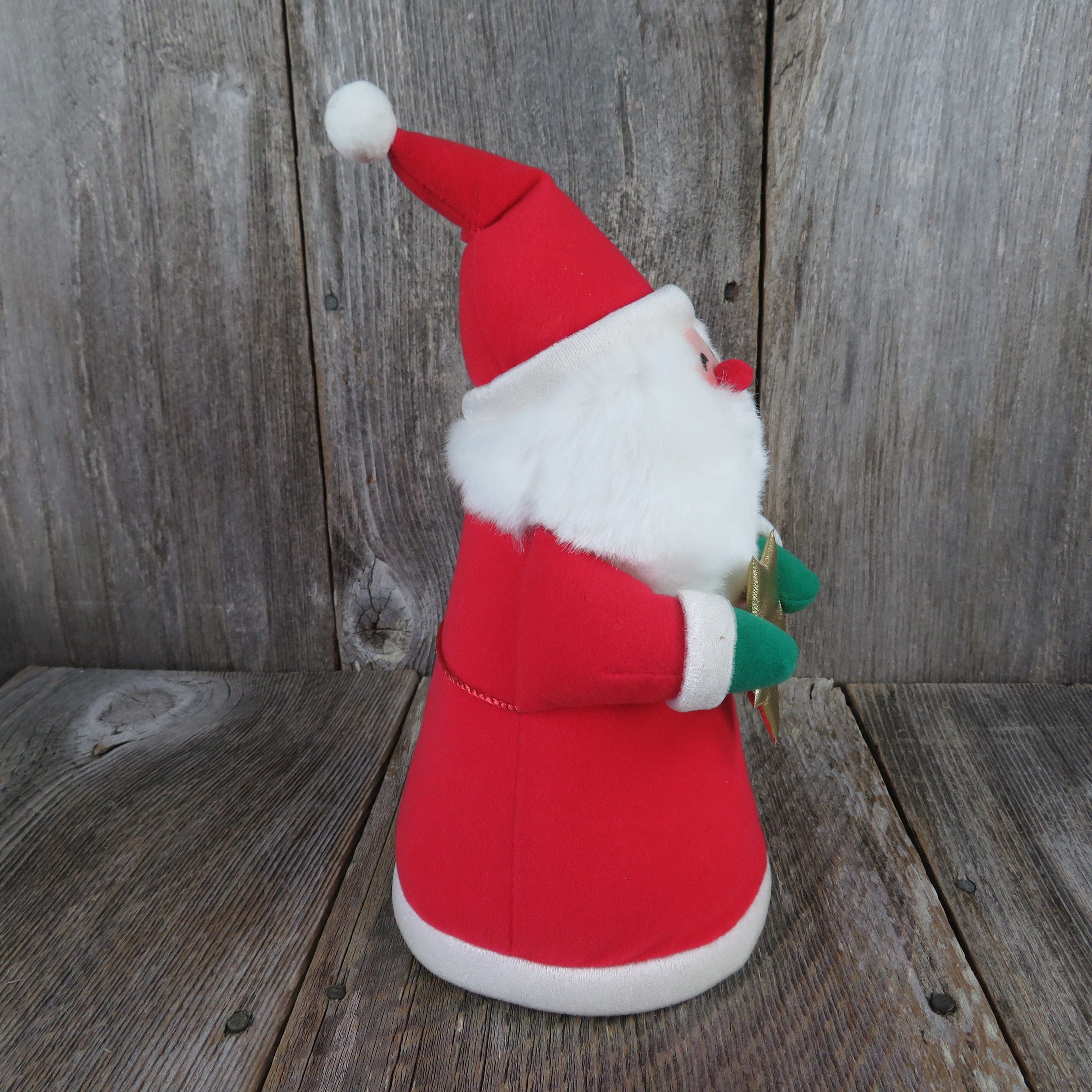 Vintage Santa Claus Christmas Tree Topper Plush Stuffed Hallmark Soft ...