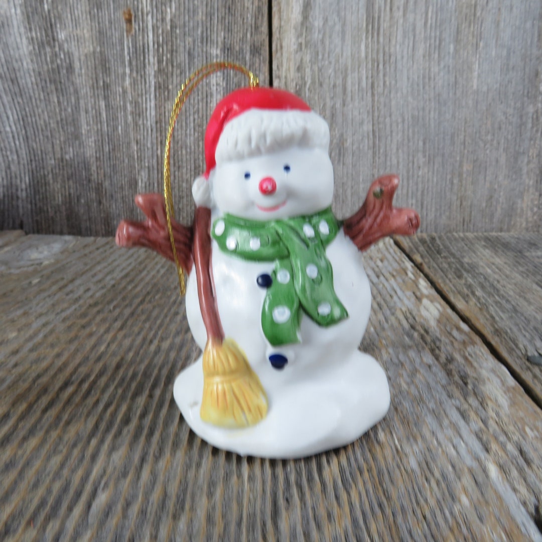 Vintage Snowman Bell Ornament Christmas Around the World Ceramic ...