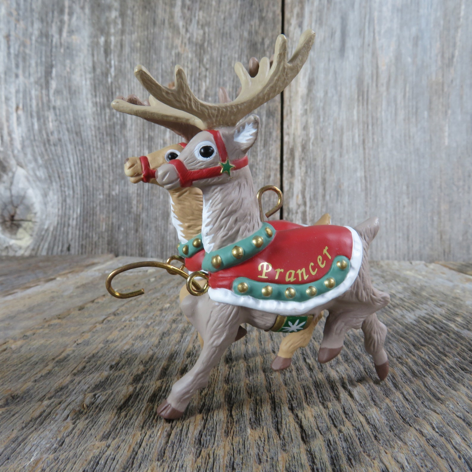 Vintage Santa's Reindeer Prancer and Vixen Ornament Sleigh - Etsy UK
