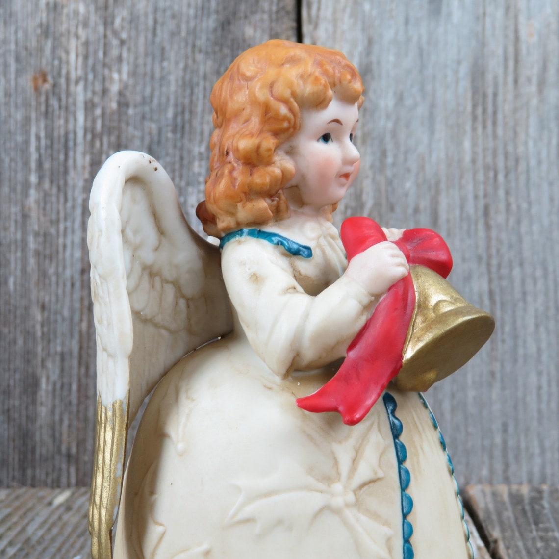 Vintage Angel Bell Figurine Homco Christmas Bell Ringer Red | Etsy