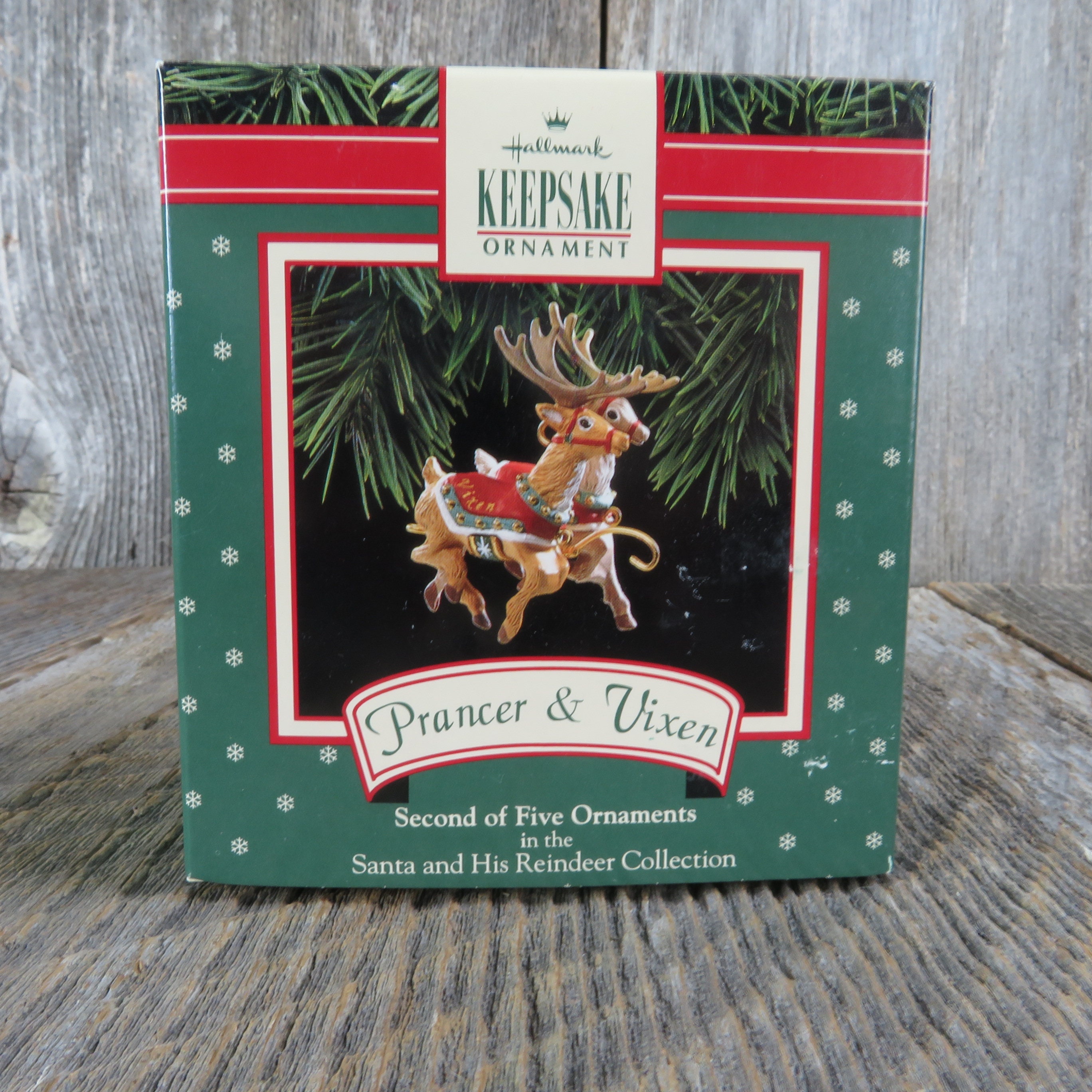 Vintage Santa's Reindeer Prancer and Vixen Ornament Sleigh | Etsy