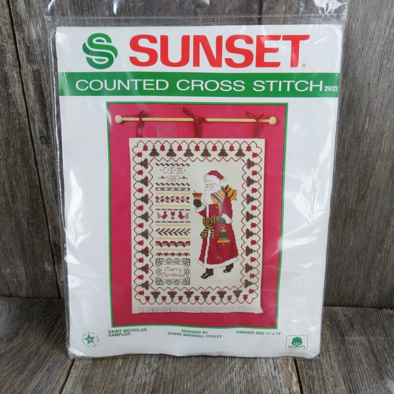 Sunset Christmas Sampler Kit Counted Cross Stitch St Nicholas - Etsy