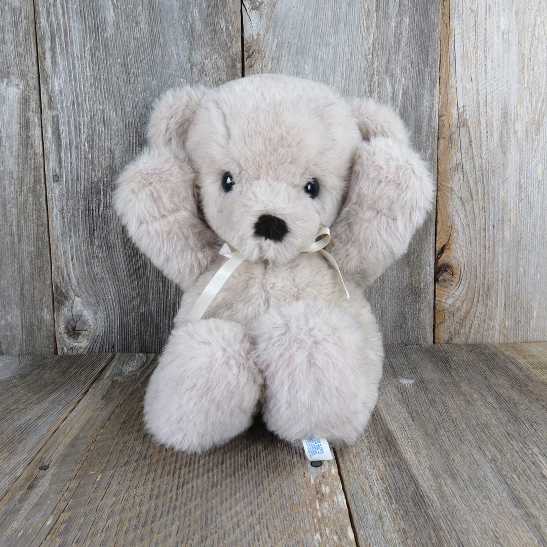 Vintage Teddy Bear Cuddles Plush Arms up Gray Beige Stuffed Animal 1979 ...
