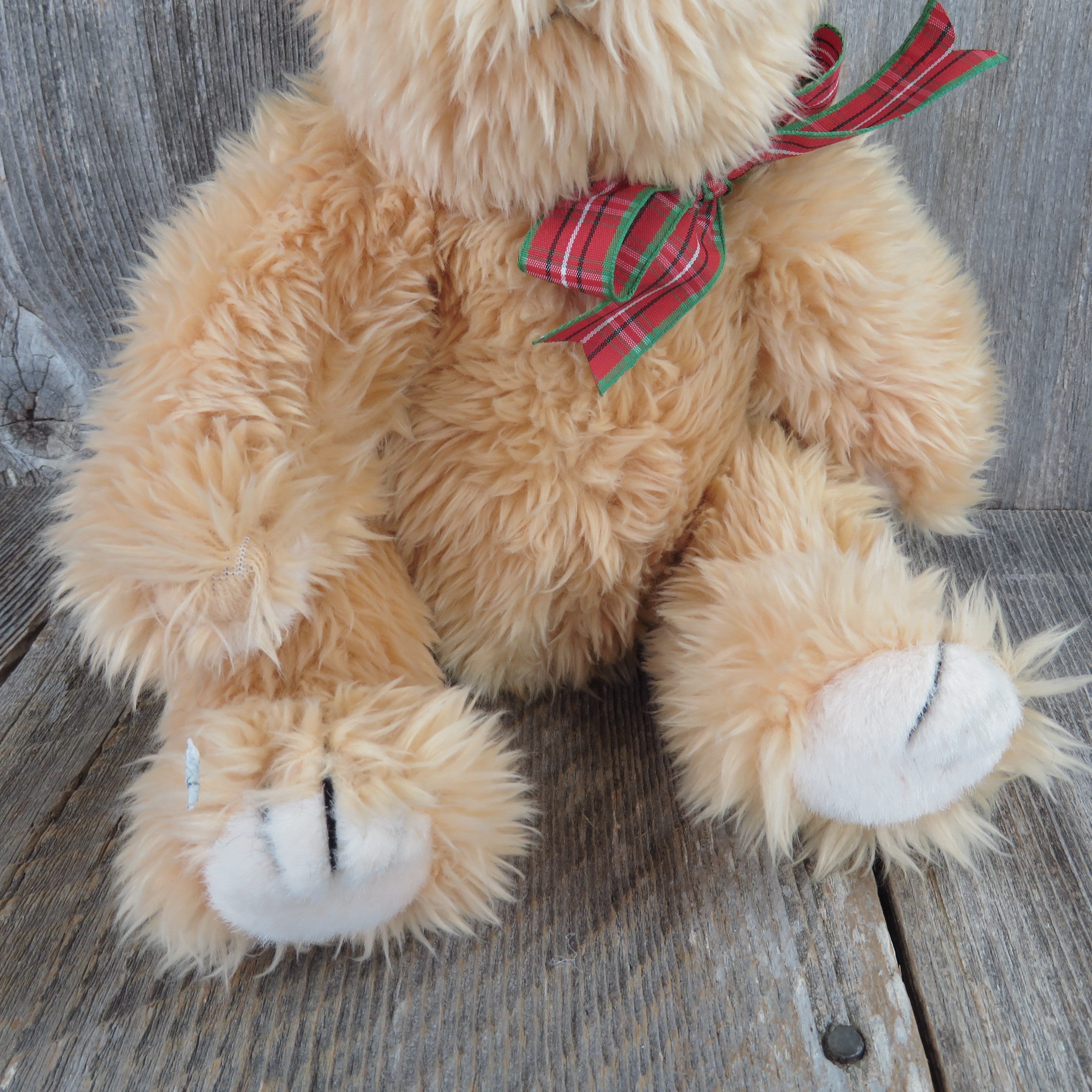 Vintage Jointed Teddy Bear Plush Ty Stuffed Animal Red Plaid | Etsy