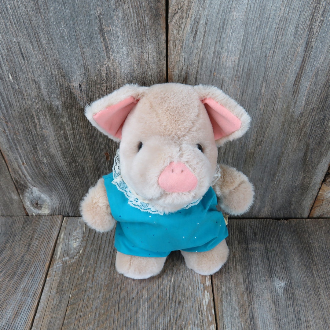 Pig Plush in Blue Jumper Stuffed Animal Applause Standing Dress - Etsy